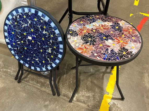 18 Stained Glass Mosaic Table Folding Bistro Table Etsy