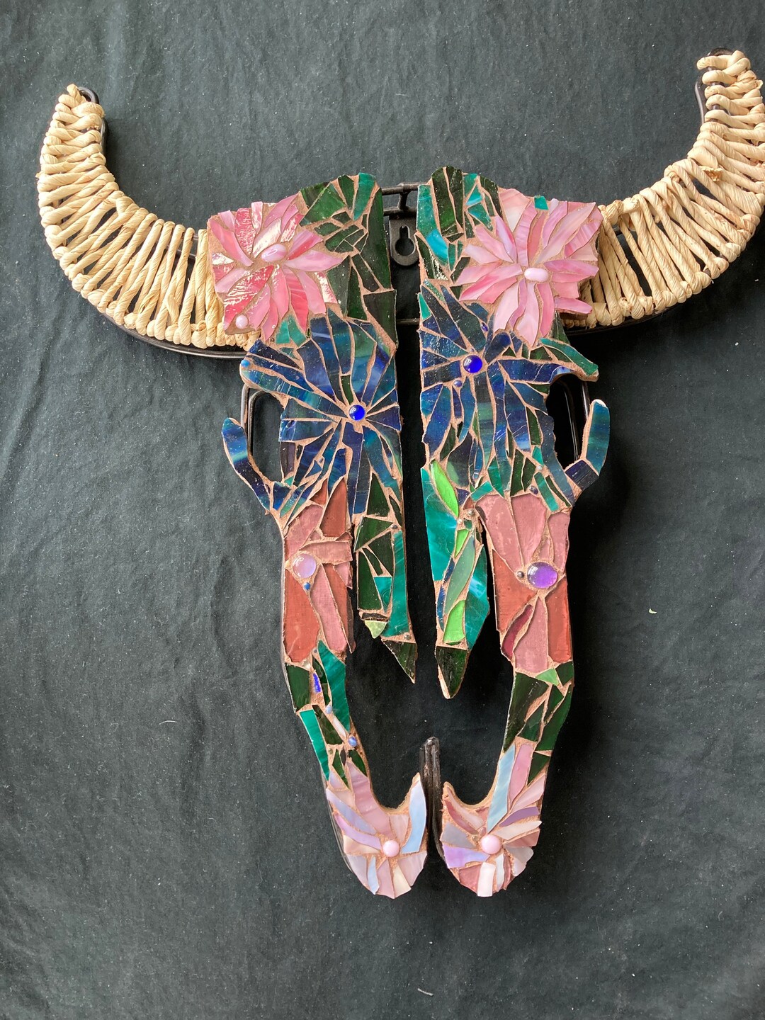 Mosaic Wild Cow on Large Window - Etsy