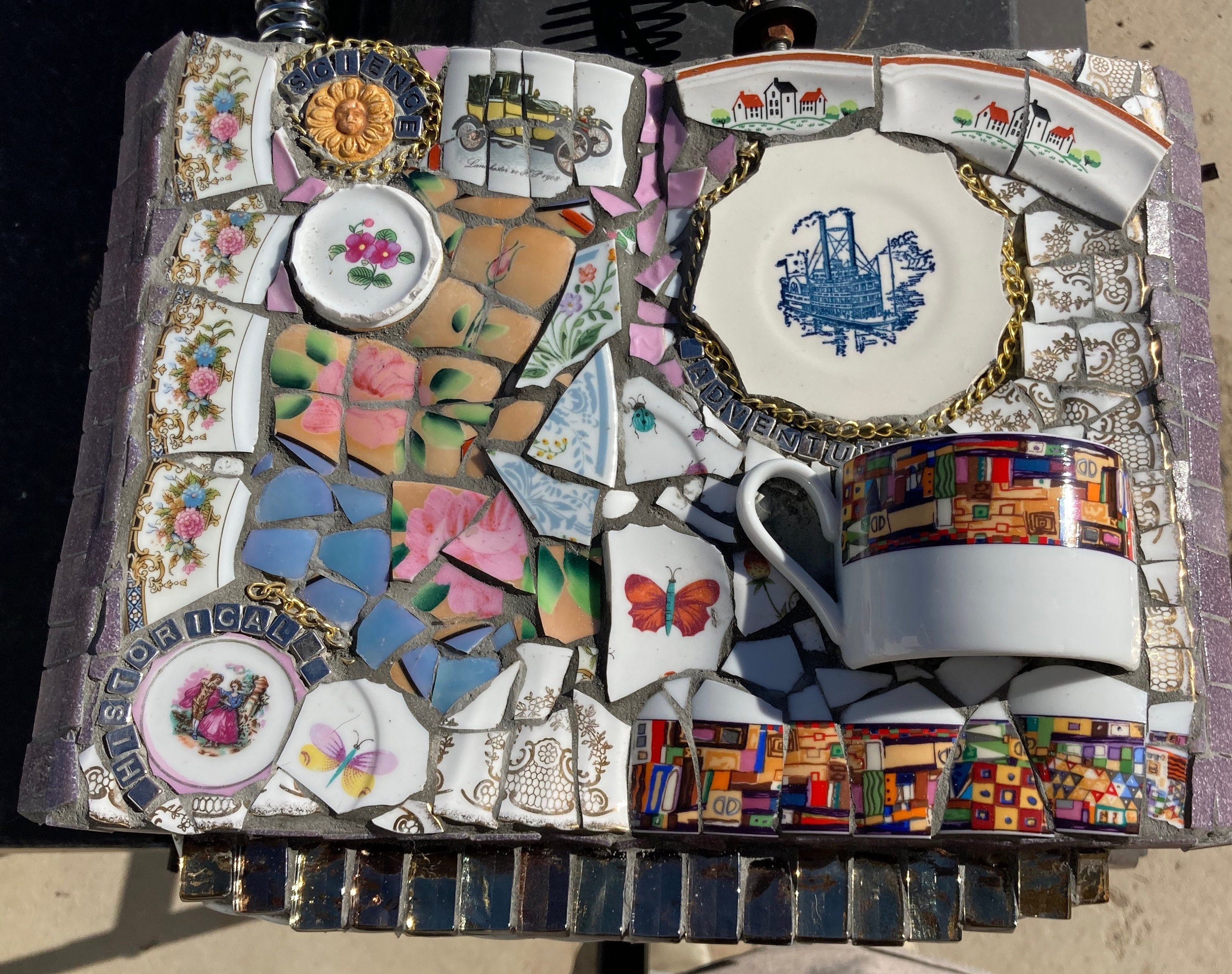 Stained Glass Mosaic Book With Upcycled China Library Art Book ...
