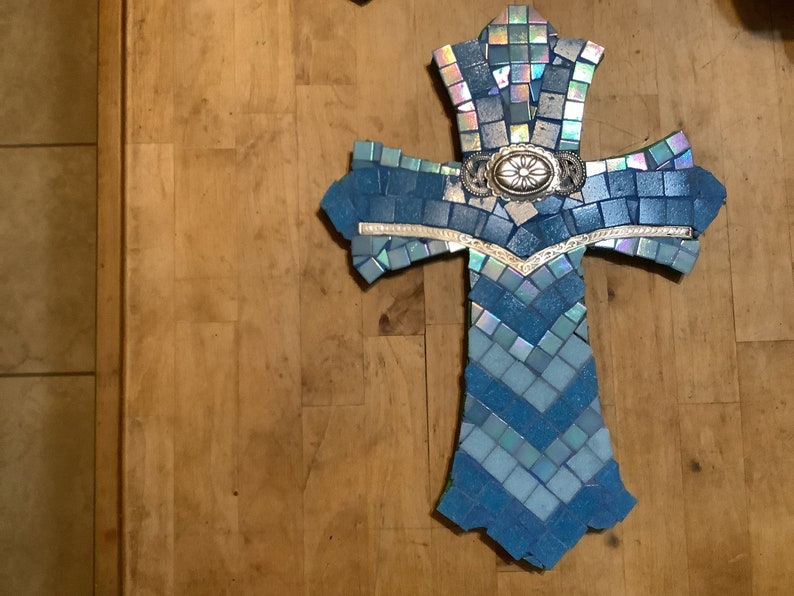 CLEARANCE Cross Mosaic Wall Decor - Rustic Handmade Wall Cross ...