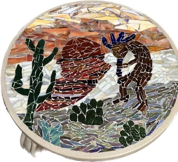 18” Stained Glass Mosaic Table Folding, Bistro Table, - Etsy