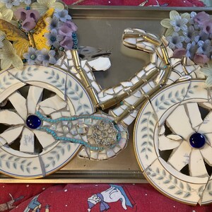 Bicycle and Beads Mosaic - Glass Art Decorations - Unique Handcrafted ...