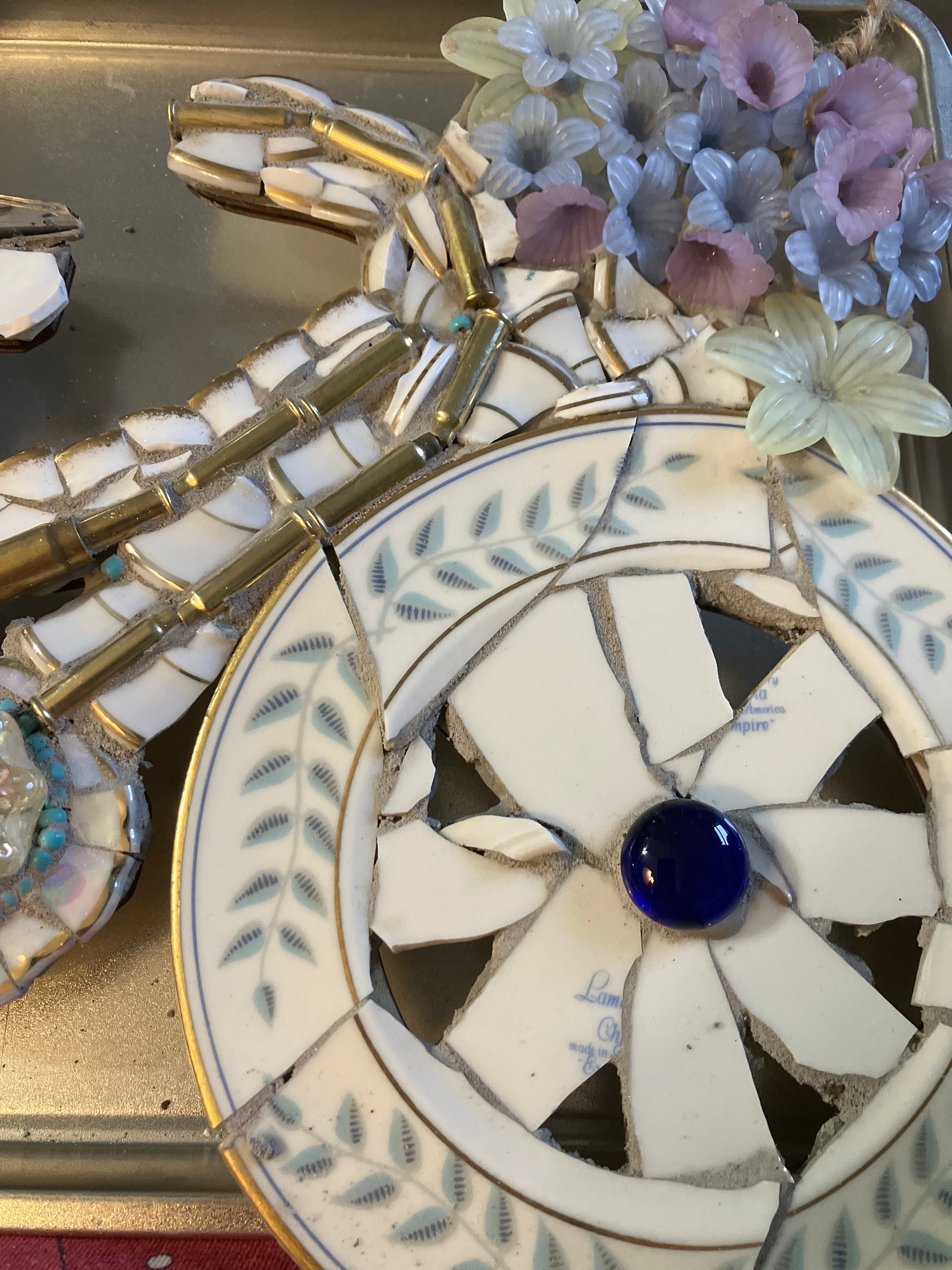 Bicycle and Beads Mosaic - Glass Art Decorations - Unique Handcrafted ...