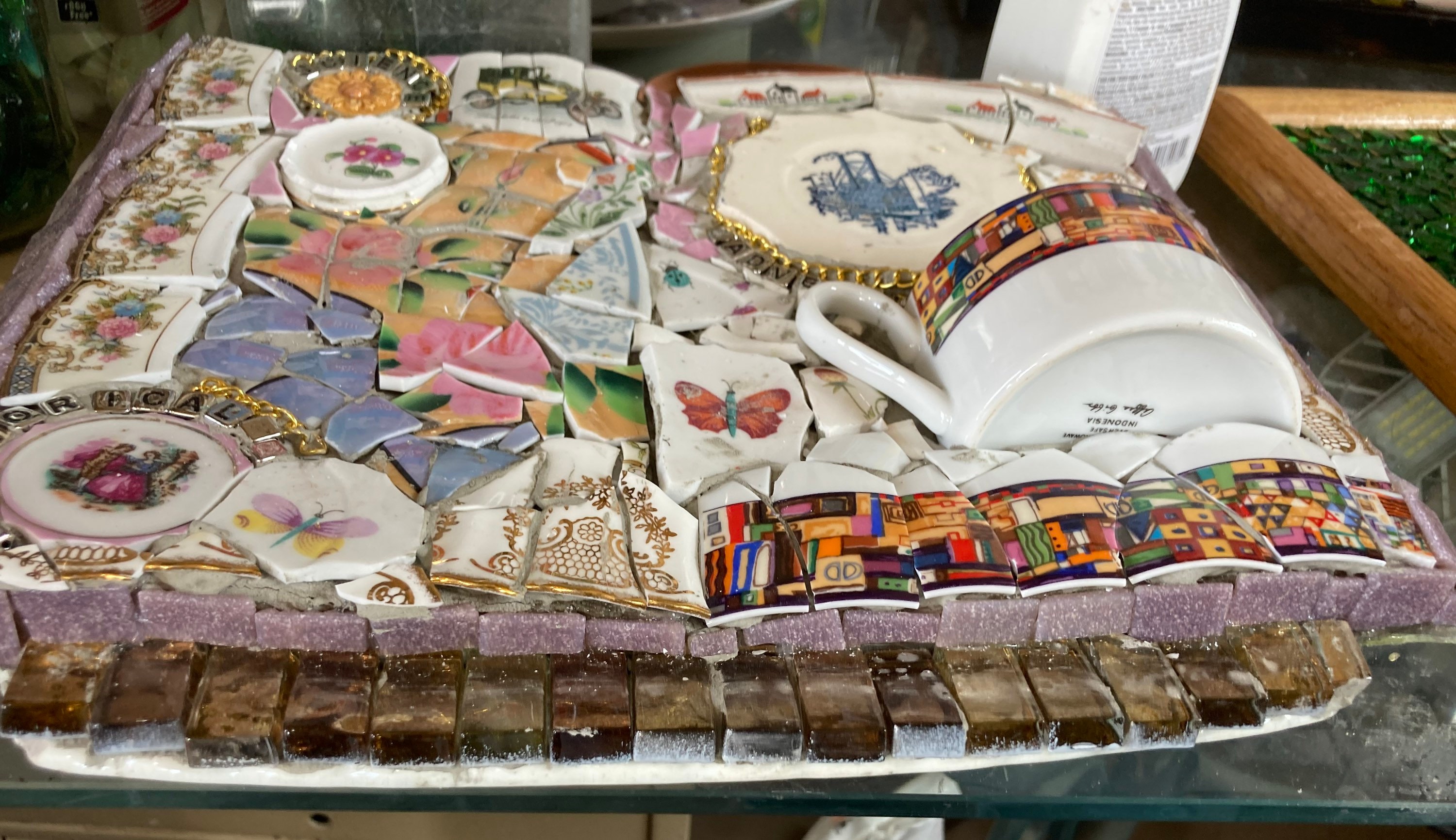 Stained Glass Mosaic Book With Upcycled China Library Art Book ...