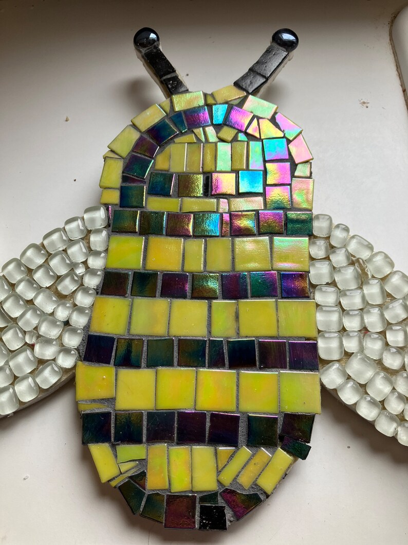 Mosaic Bumblebee Outdoor Wall Art - Garden Decor - Handcrafted Bee Art ...