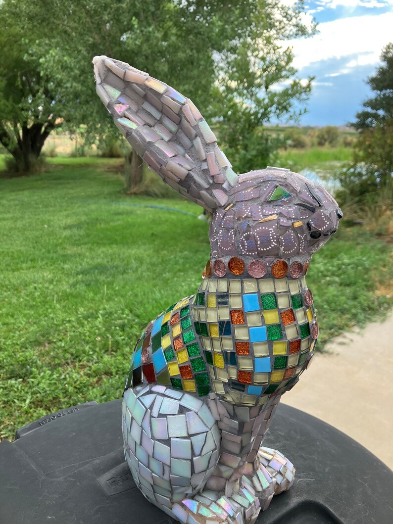 Bunny Mosaic Yard Art Upright - Etsy