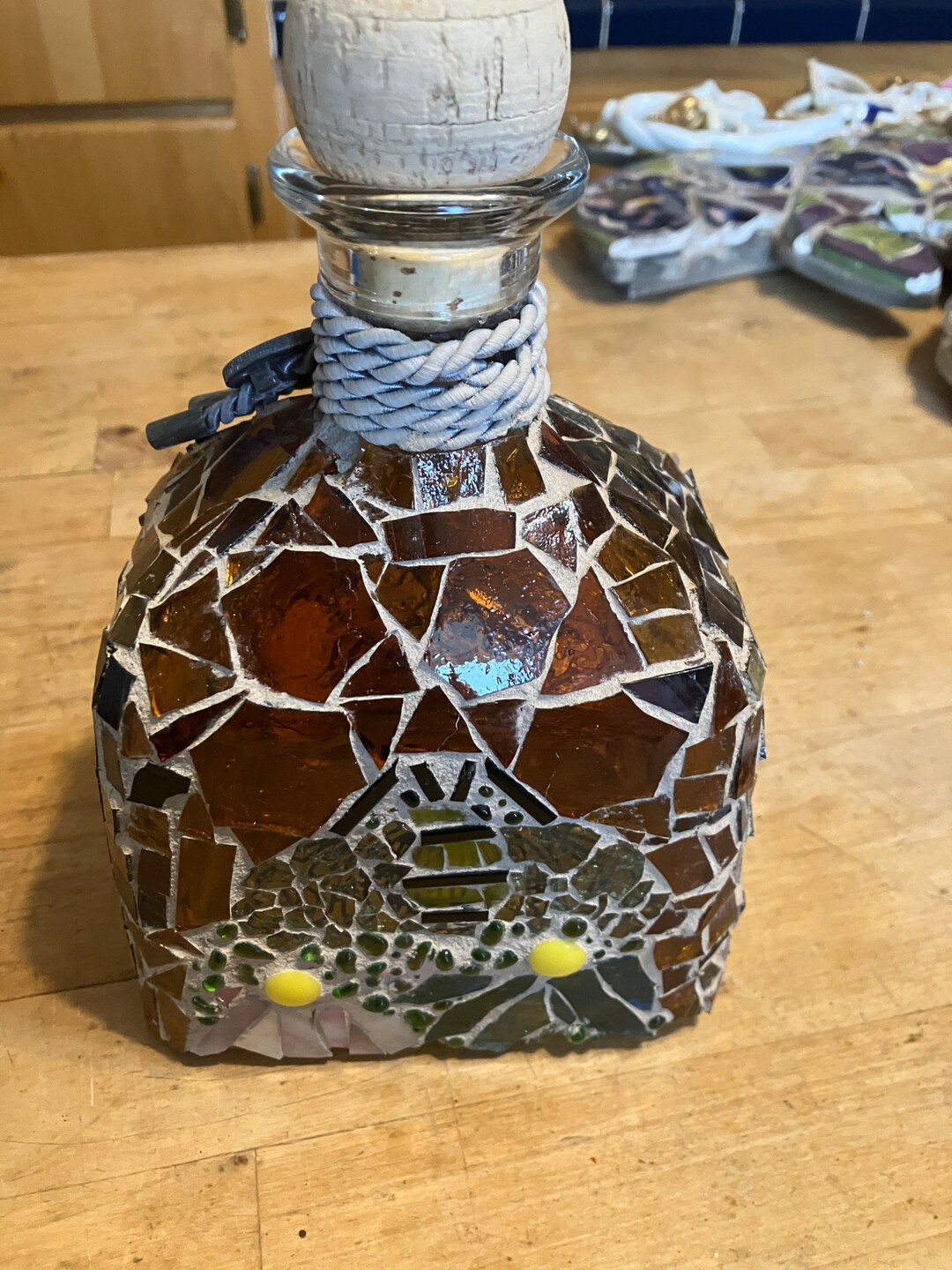 Handcrafted Bumble Bee Decanter Mosaic Stained Glass Bee - Etsy