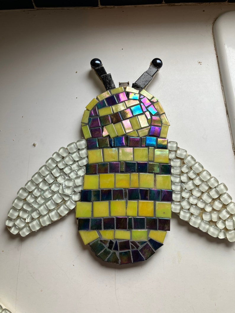 Mosaic Bumblebee Outdoor Wall Art - Garden Decor - Handcrafted Bee Art ...