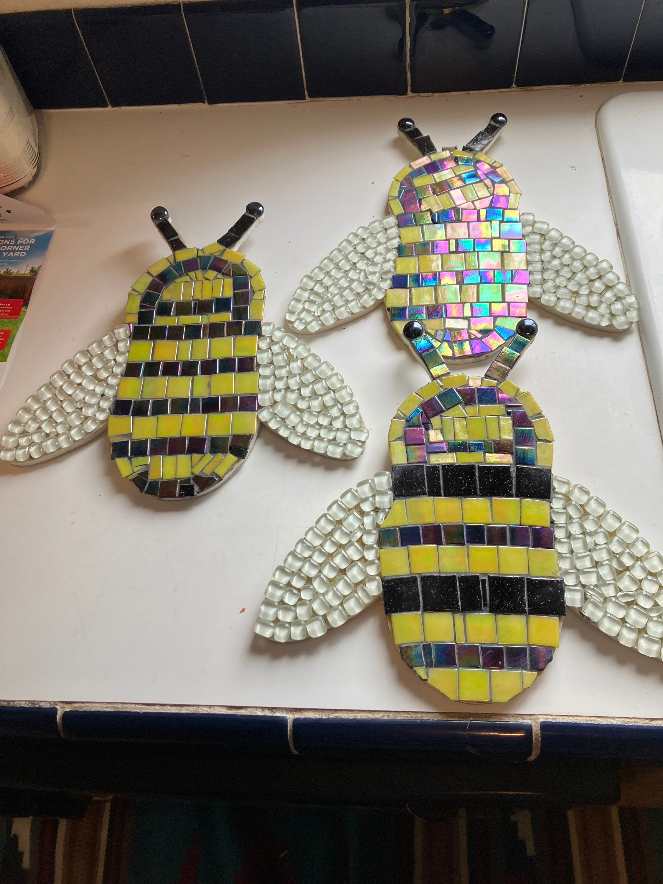 Mosaic Bumblebee Outdoor Wall Art - Garden Decor - Handcrafted Bee Art ...