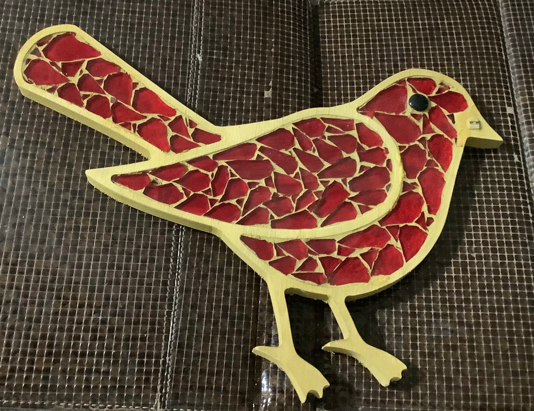 Handcrafted Stained Glass Mosaic Birds - Colorful Glass Art - Bird Wall ...