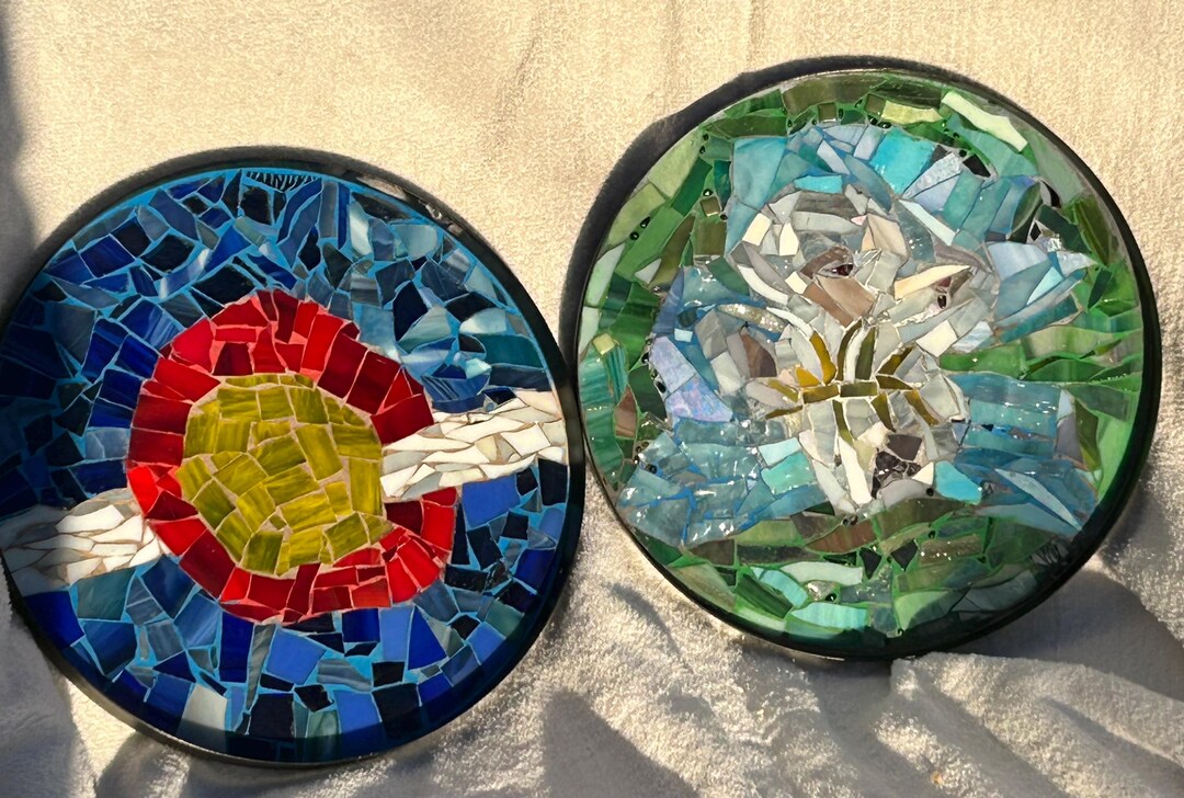 Stained Glass Sun Flower Side Table, Patio Table, Bistro Table ...