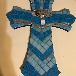 CLEARANCE Cross Mosaic Wall Decor - Rustic Handmade Wall Cross ...