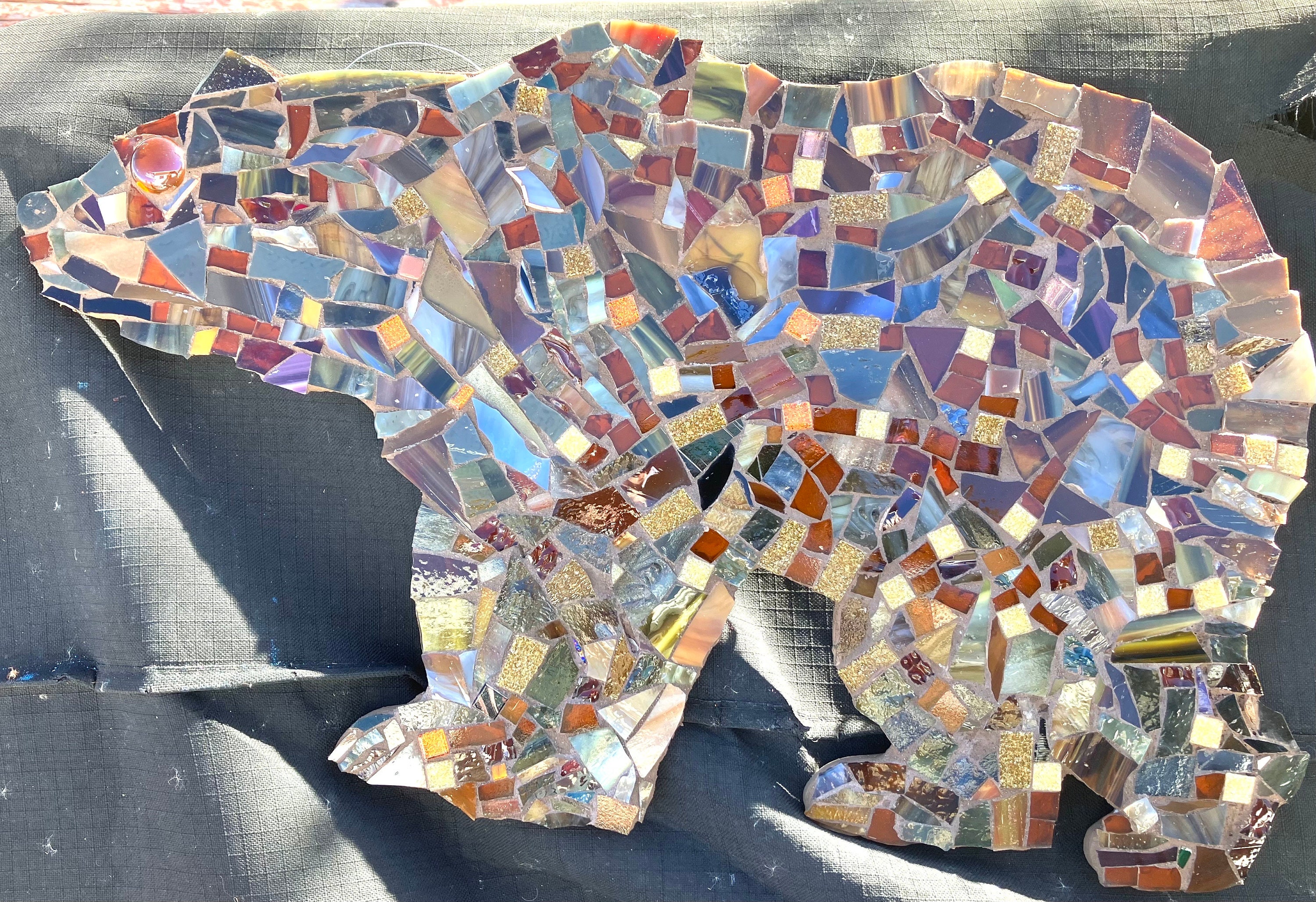 Medium Bear Mosaic Picassiette - Upcycled Broken China - 18x10 ...