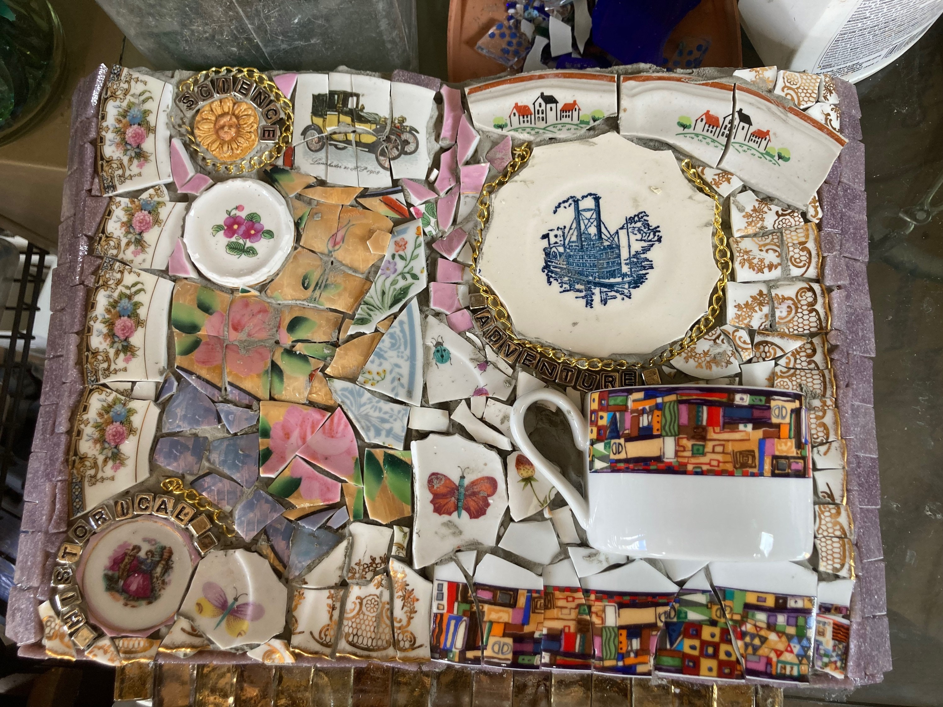 Stained Glass Mosaic Book With Upcycled China Library Art Book ...