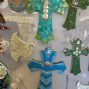 CLEARANCE Cross Mosaic Wall Decor - Rustic Handmade Wall Cross ...