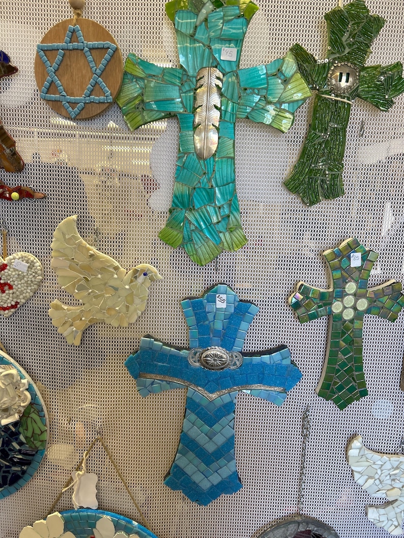 CLEARANCE Cross Mosaic Wall Decor - Rustic Handmade Wall Cross ...