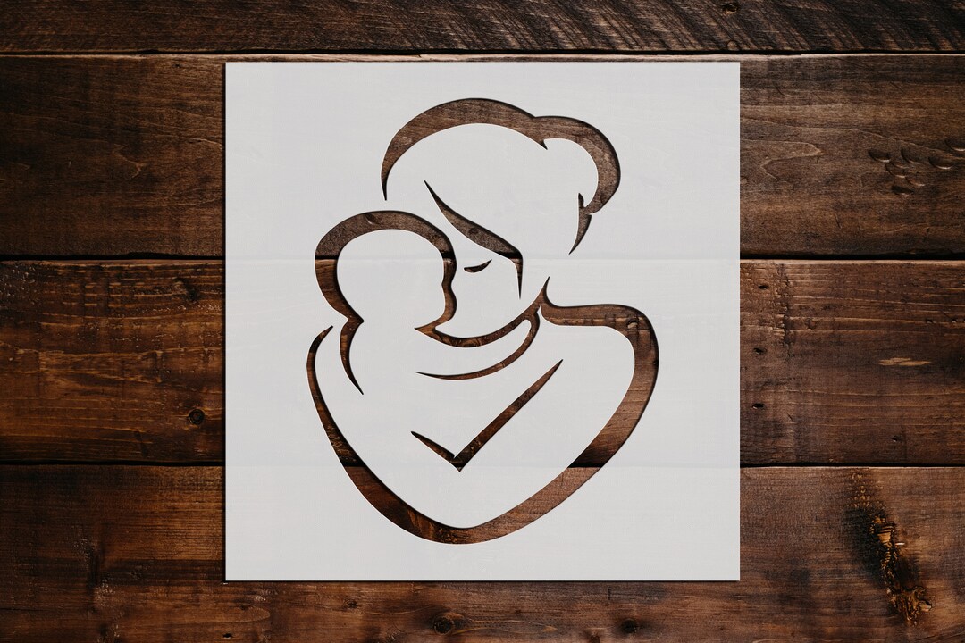 Mother & Baby Stencil - Reusable Mother and Baby Stencil - Art Stencil ...