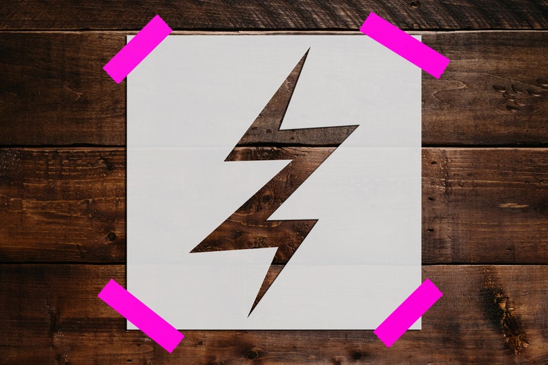 Lightning Bolt Stencil, Reusable Lightning Bolt Stencil, Art Stencil ...
