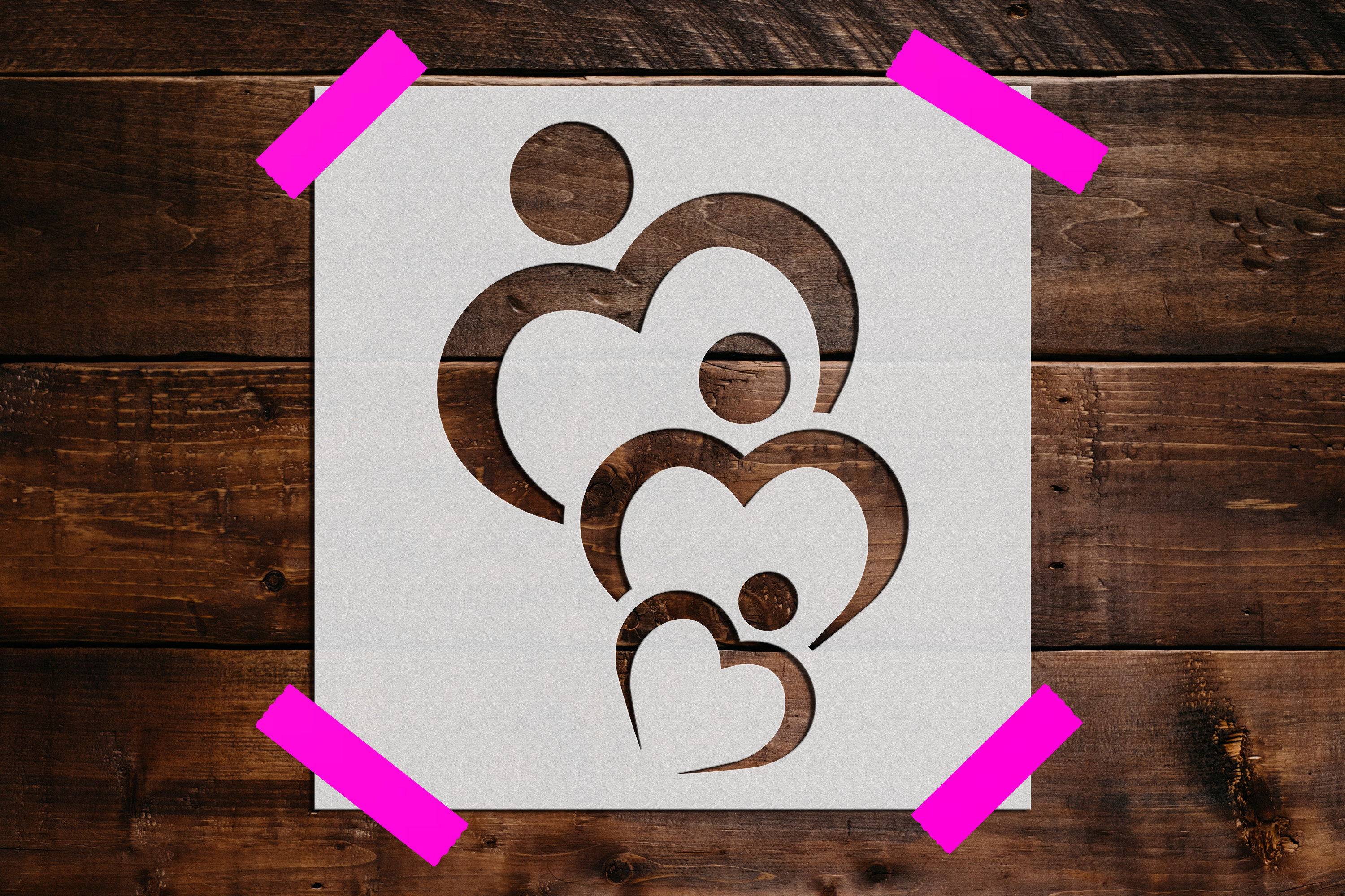 Heart Family Stencil Reusable Heart Family Stencil Art - Etsy