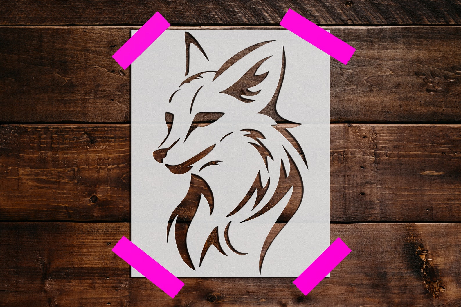Fox Head Stencil Reusable Fox Head Stencil Art Stencil - Etsy
