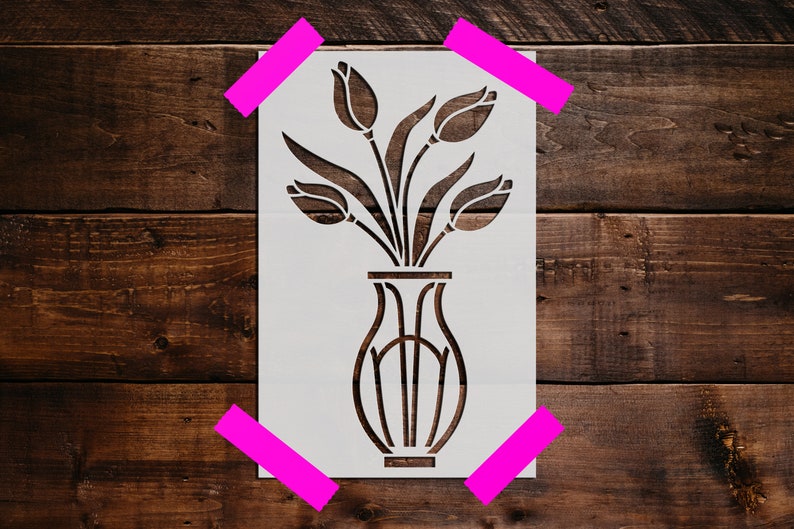 Roses in a Vase Stencil Reusable Roses in a Vase Stencil - Etsy