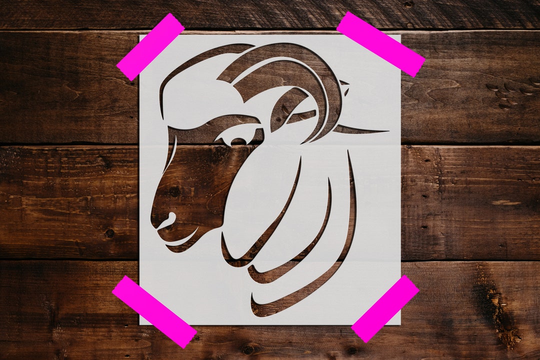 Ram Stencil - Reusable Ram Stencil - DIY Craft Stencil, Large Ram ...