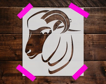 Ram Head Stencil REUSABLE, DURABLE, WASHABLE Craft Stencil Use for ...