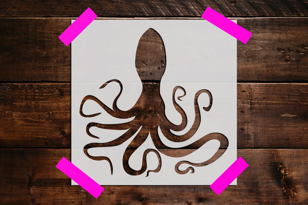 Octopus Stencil, Reusable Octopus Stencil - DIY Craft Stencil, Painting ...
