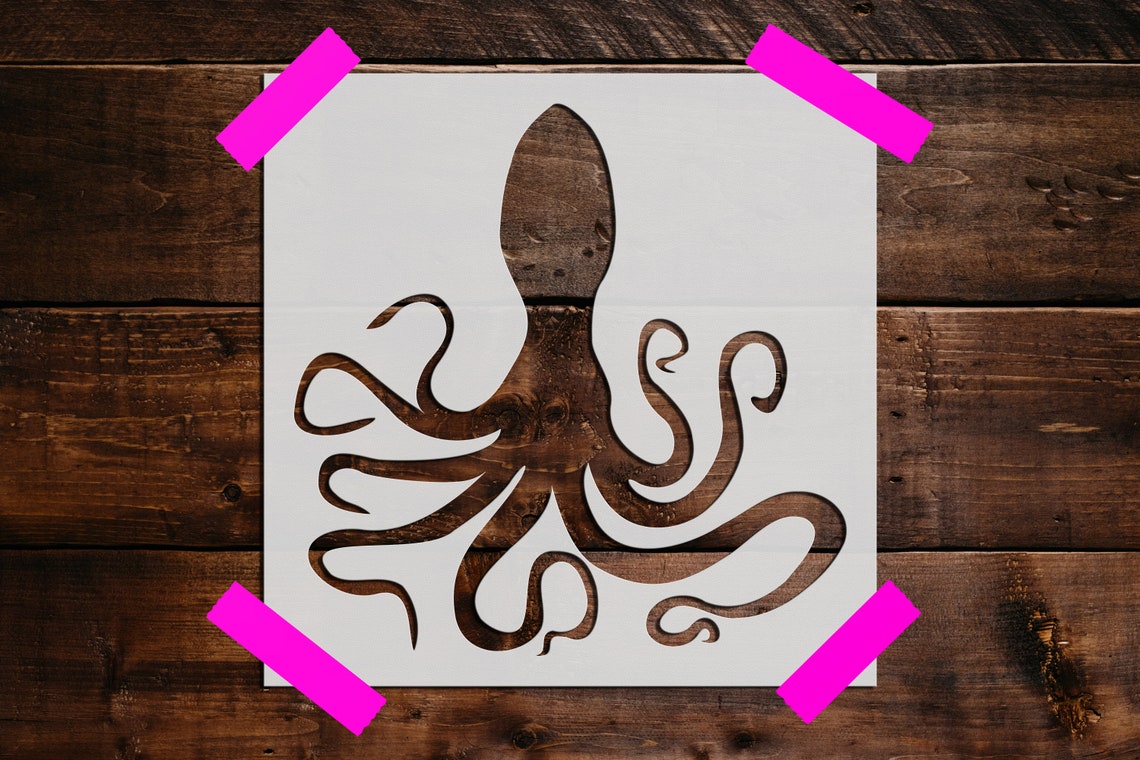 Octopus Stencil Reusable Octopus Stencil DIY Craft Stencil - Etsy