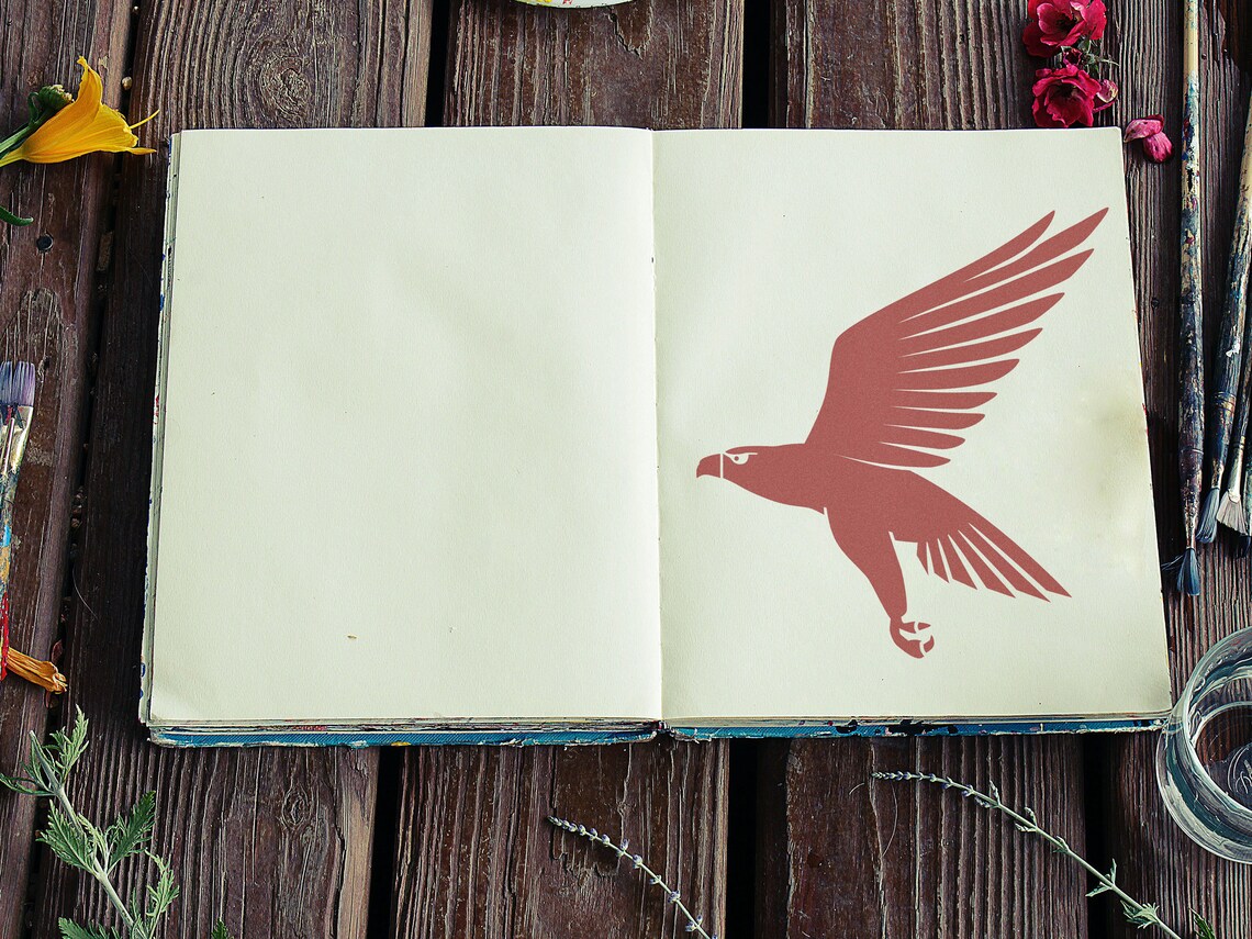 Hawk Stencil, Reusable Hawk Stencil, Art Stencil, DIY Craft Stencil ...