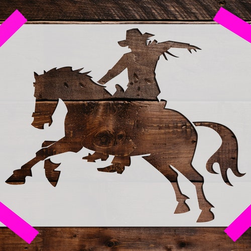 Cowboy Horse Rodeo Stencil Reusable Cowboy Horse Rodeo - Etsy