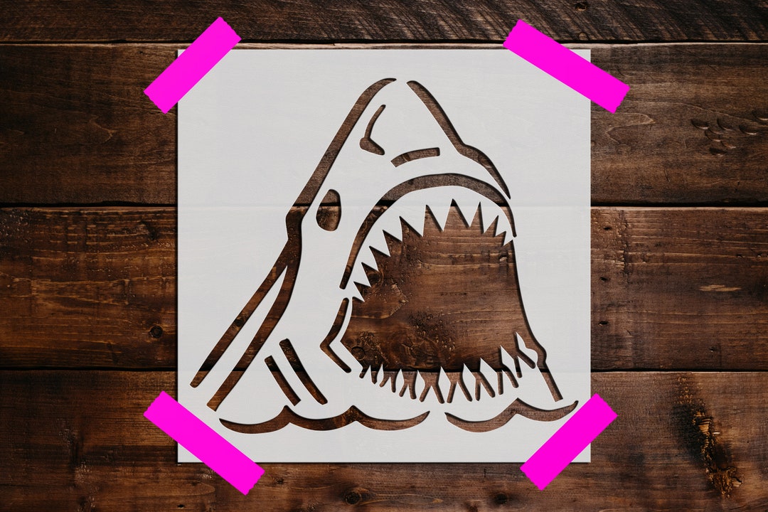 Jaws Stencil, Reusable Jaws Stencil, Art Stencil - DIY Craft Stencil ...