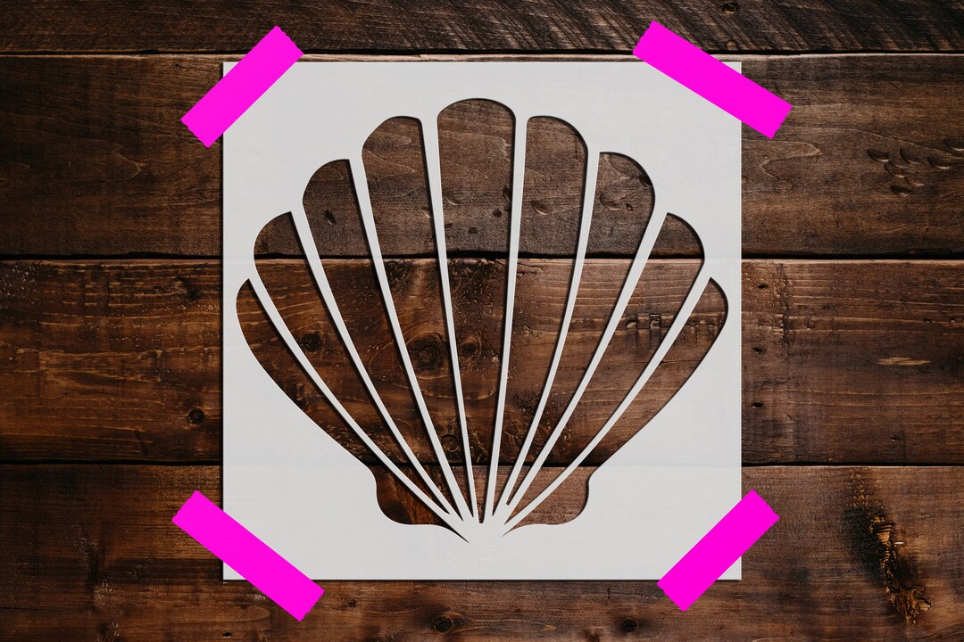 Shell Stencil, Reusable Shell Stencil, Art Stencil - DIY Craft Stencil ...