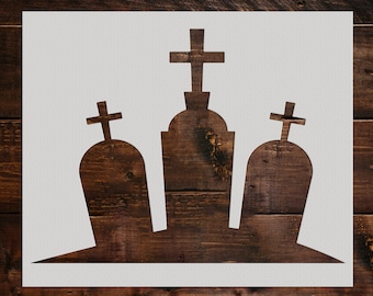 Graveyard Cemetery Halloween Stencil Template Reusable - Etsy
