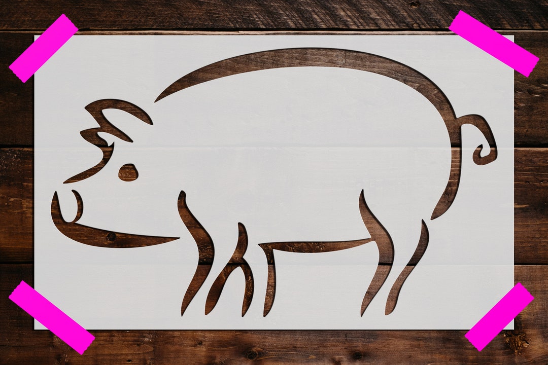 Pig Stencil, Reusable Pig Stencil, DIY Craft Stencil, Large Pig Stencil ...