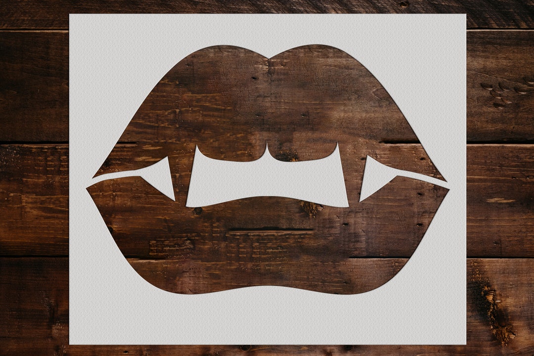 Vampire Lips Stencil - Reusable Vampire Lips Stencil -art Stencil ...