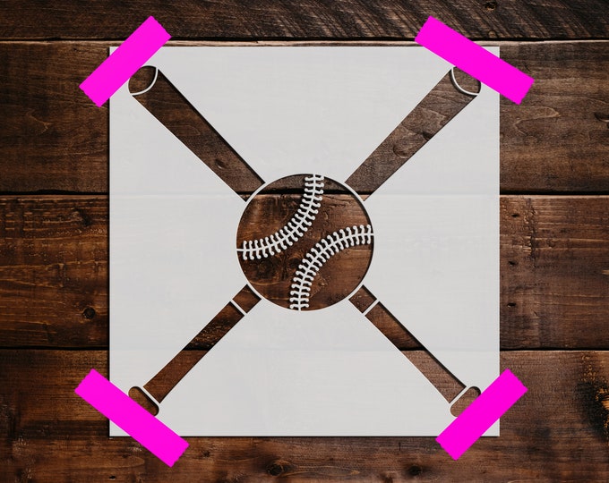 Baseball and Bats Stencil Baseball Stencil, Baseball Stencils, Baseball ...