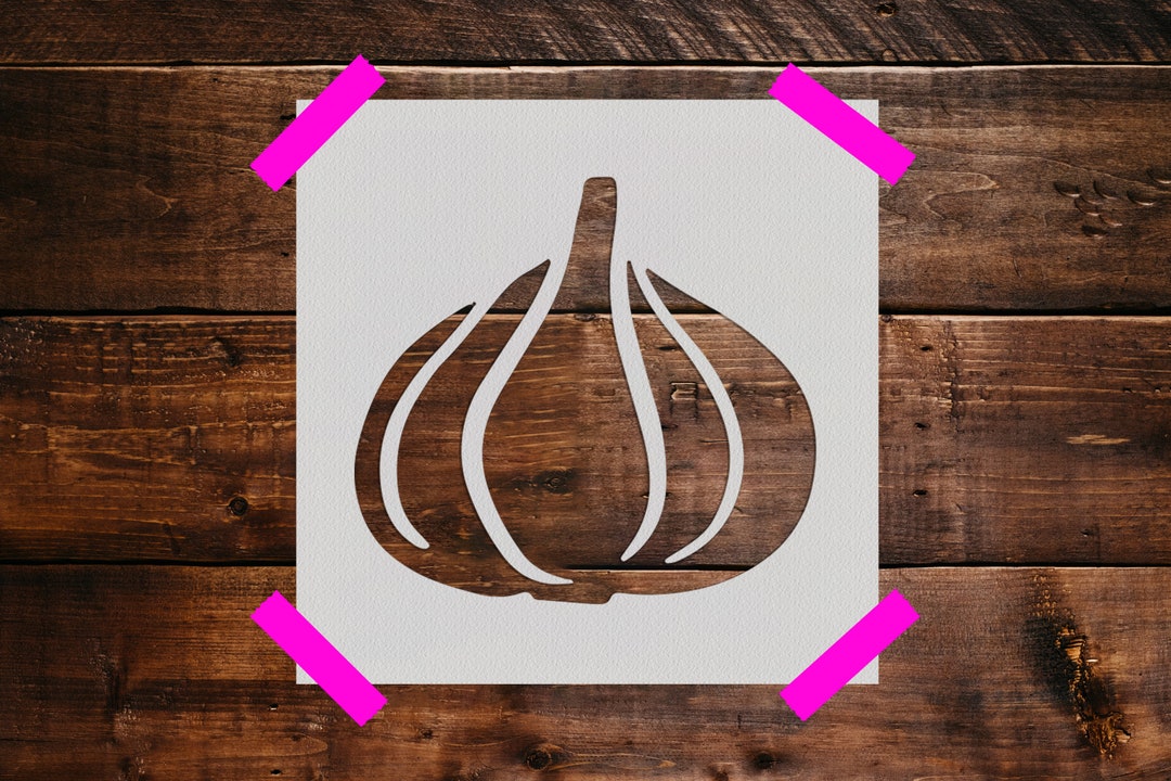 Garlic Stencil, Reusable Garlic Stencil, Art Stencil, DIY Craft Stencil ...