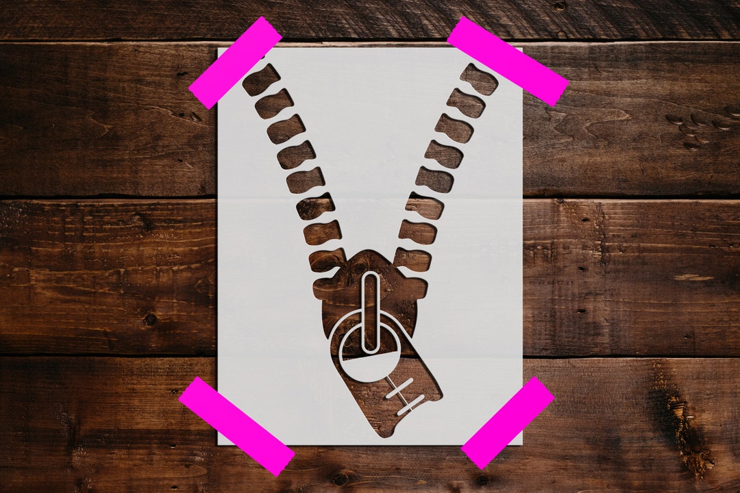 Zipper Stencil, Reusable Zipper Stencil, DIY Craft Stencil, Zipper ...