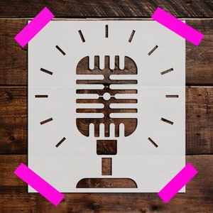 Microphone Stencil - Reusable Microphone Stencil DIY Craft Stencil ...