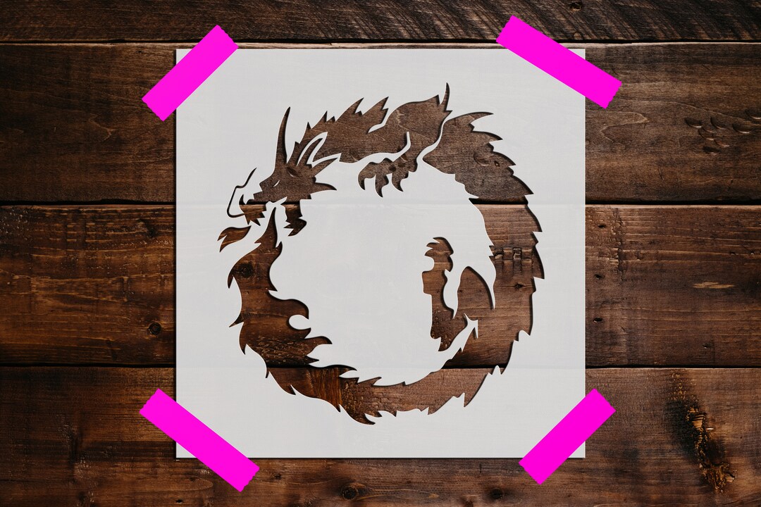 Dragon Circle Stencil, Reusable Dragon Stencil, Art Stencil - DIY Craft ...