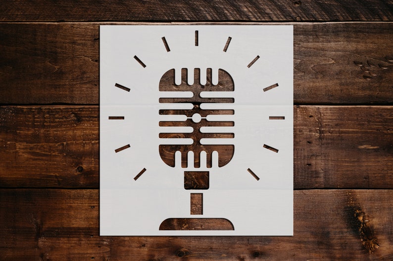 Microphone Stencil Reusable Microphone Stencil DIY Craft - Etsy