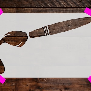 Paint Brush Stencil, Reusable Paint Brush Stencil, DIY Craft Stencil ...