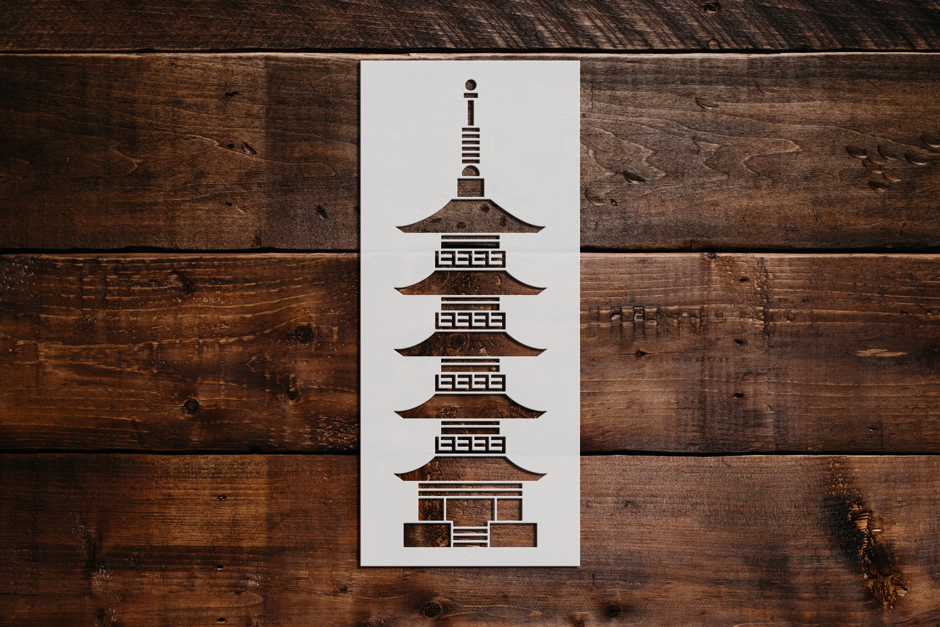 Chinese Tower Stencil - Reusable Chinese Tower Stencil - DIY Craft ...