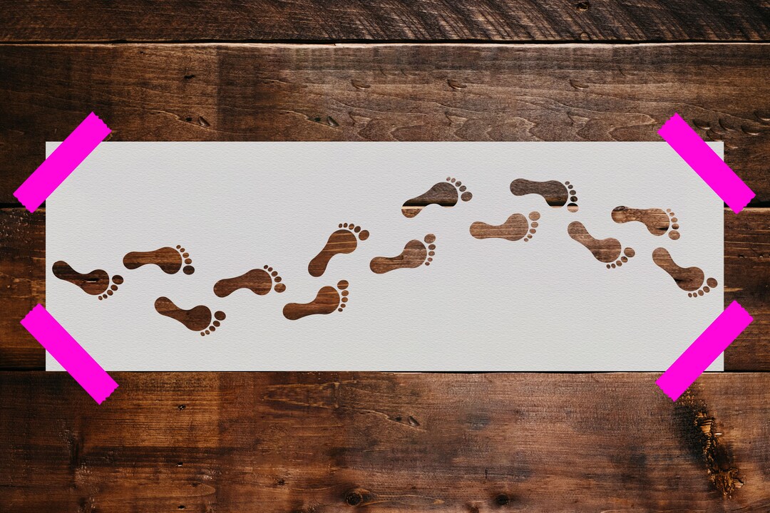 Footprint Stencil - Reusable Footprint Stencil - Art Stencil- DIY Craft ...