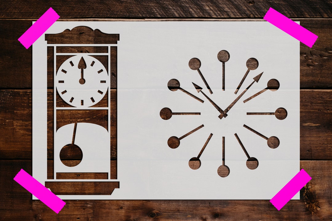 Clocks Stencil, Reusable Clocks Stencil, DIY Craft Stencil, Large ...