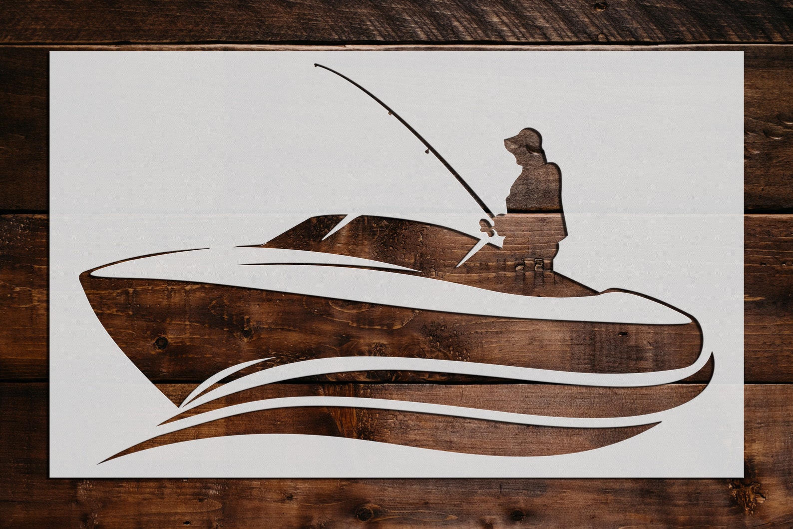 Fishing Boat Reusable Fishing Boat Stencil DIY Craft Stencil | Etsy