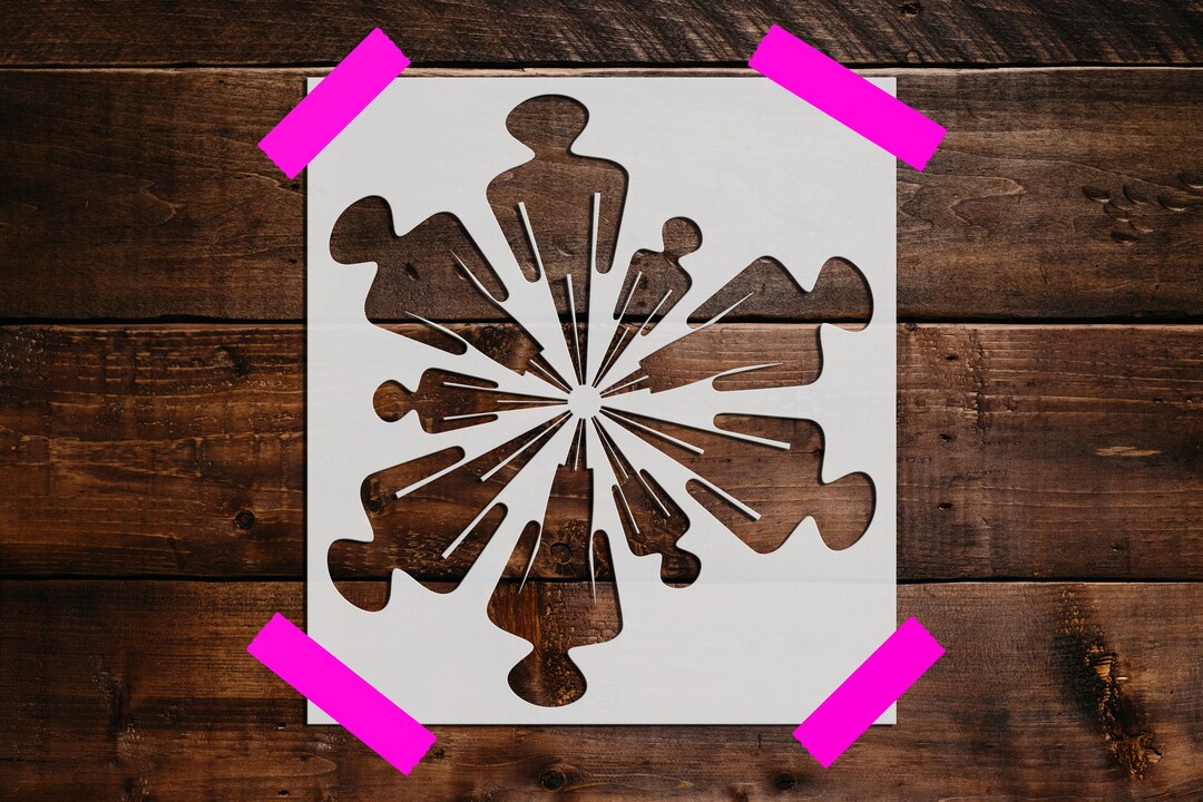 People Circle Stencil - Reusable People Circle Stencil -art Stencil ...