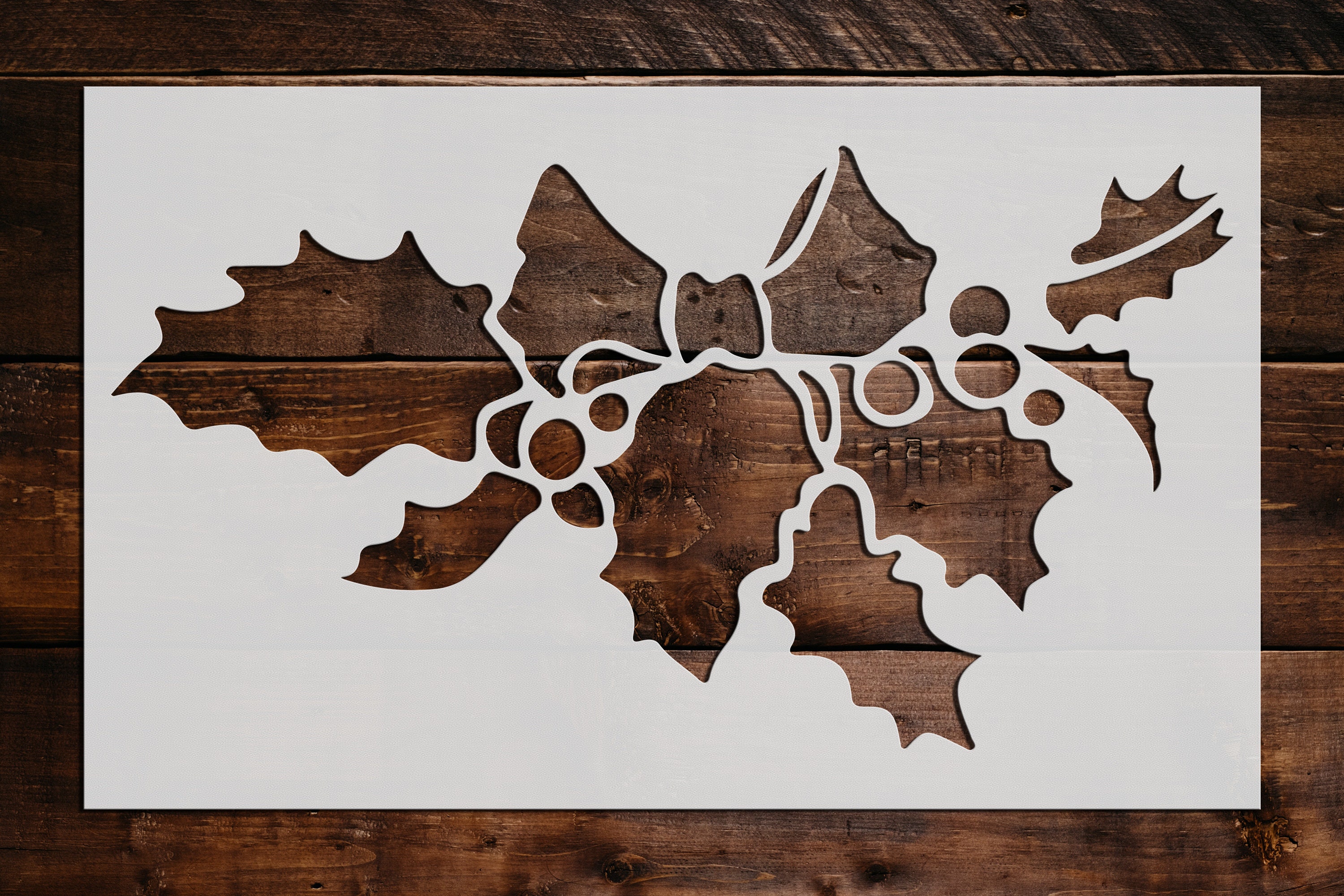 Holly Stencil, Reusable Holly Stencil, Art Stencil, DIY Craft Stencil ...