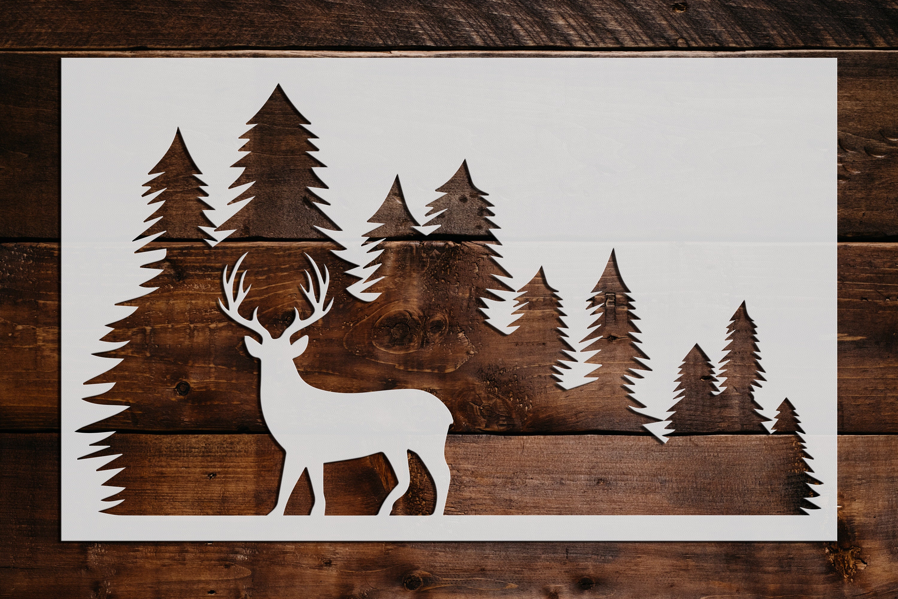 Deer in the Forrest Stencil Reusable Deer in the Forrest - Etsy